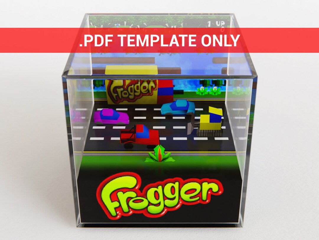 Diorama Cube PDF Template Frogger retro Level 1 Playstation - Etsy