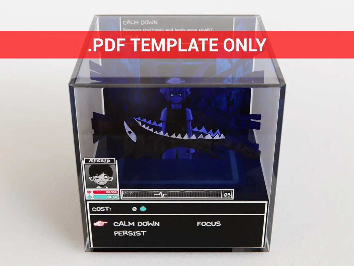 Diorama Cube PDF Template Omori basil Boss Battle PS4 - Etsy
