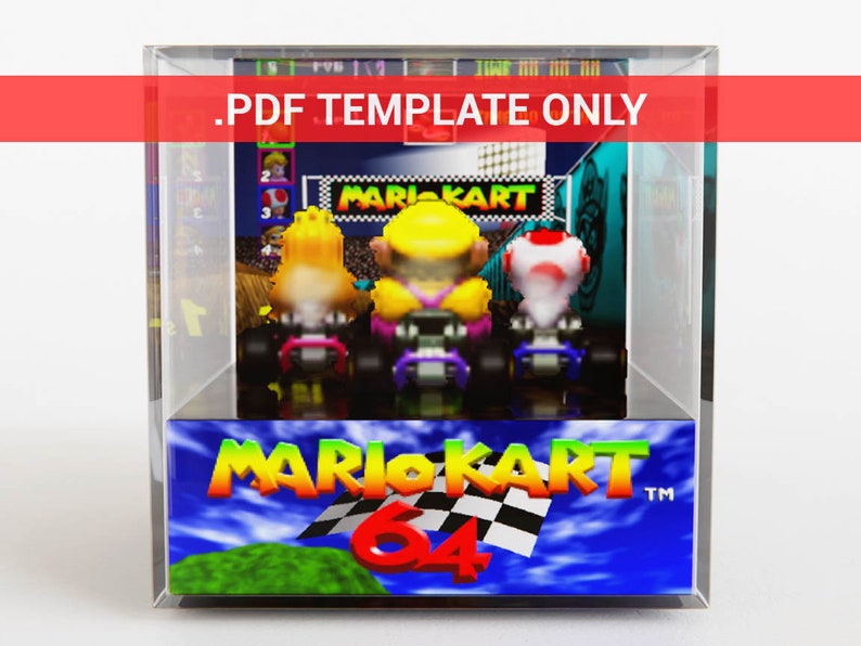 Diorama Cube PDF Template Mario Kart 64 wario Stadium N64 - Etsy Australia