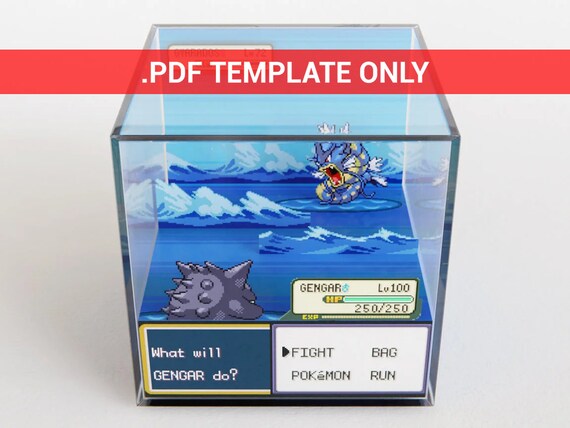 Diorama Cube PDF Template Pokémon Leafgreen gengar Verse - Etsy