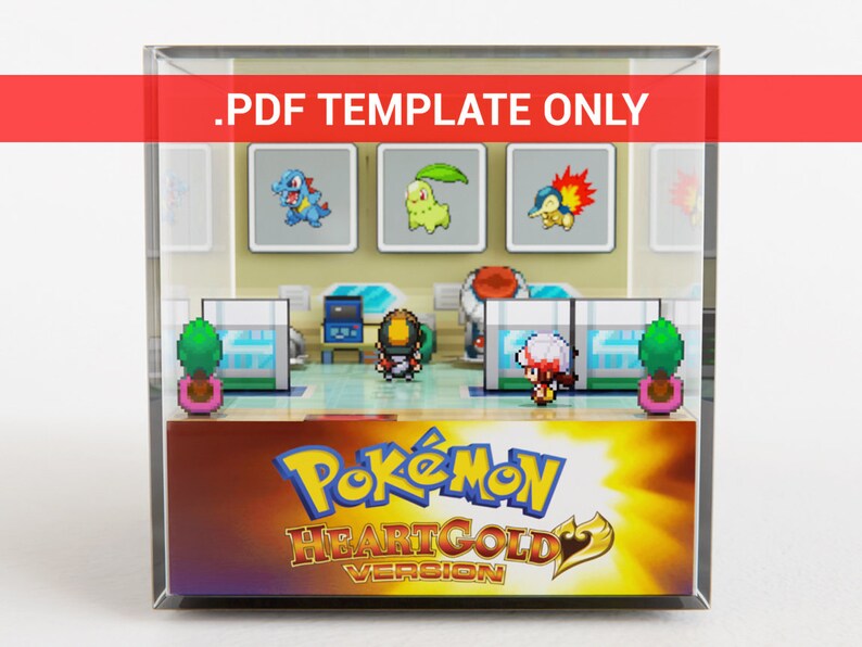 Diorama Cube PDF Template Pokémon Heartgold professor Elm's Lab NDS ...