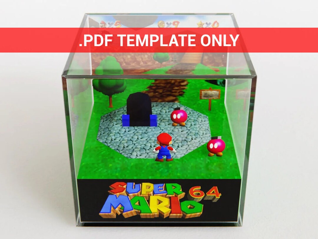 Diorama Cube PDF Template Super Mario 64 bob-omb Battlefield N64 - Etsy UK