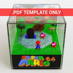 Diorama Cube PDF Template Super Mario 64 bob-omb Battlefield N64 - Etsy UK