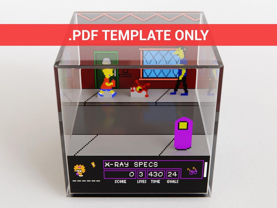 Diorama Cube PDF Template the Simpsons Bart Vs the Space Mutants stage ...