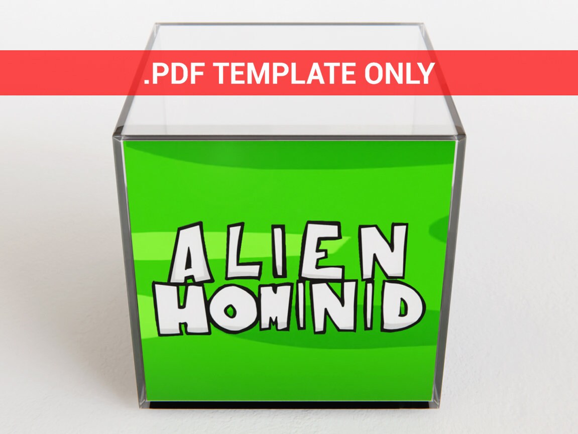 Diorama Cube PDF Template Alien Hominid stage 1-1 - Etsy