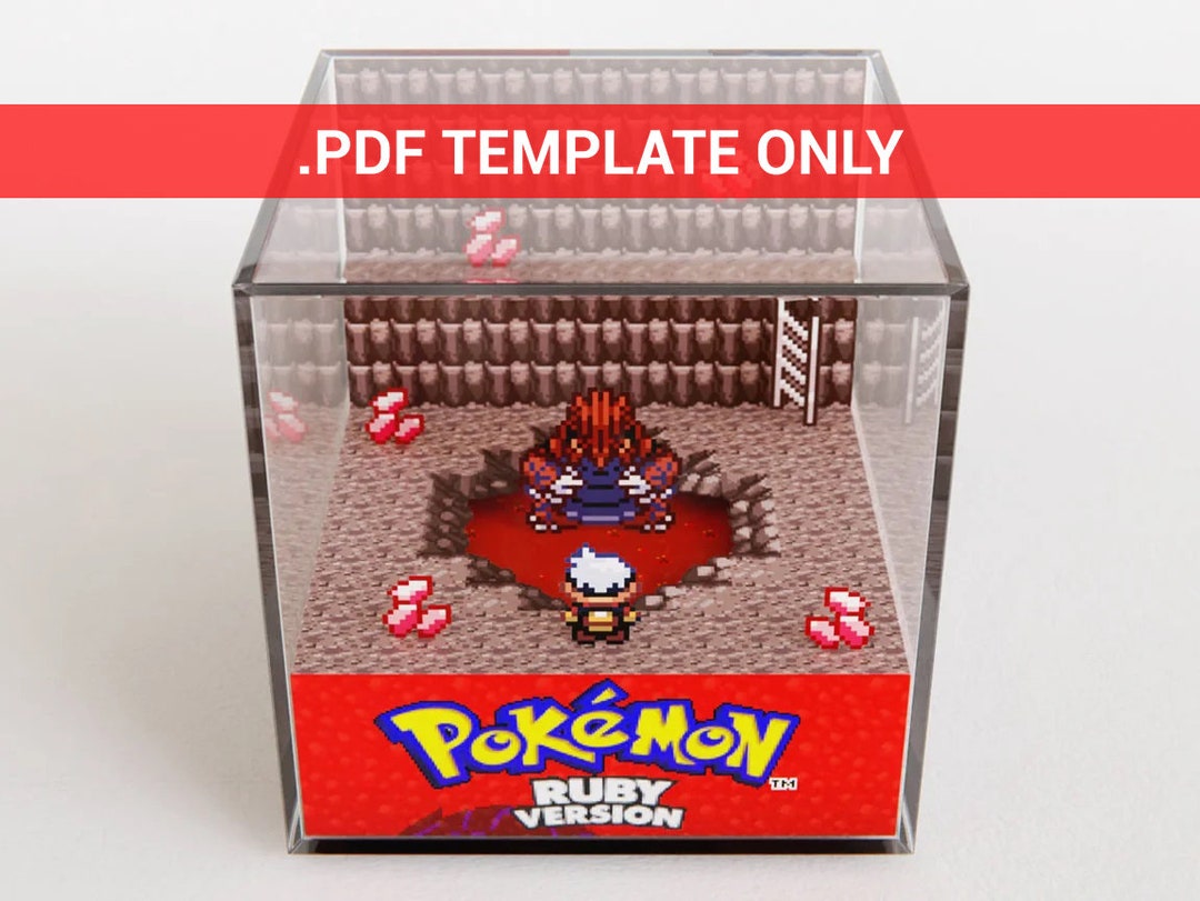 Buy Diorama Cube PDF Template Pokemon Ruby groudon Encounter Gameboy ...