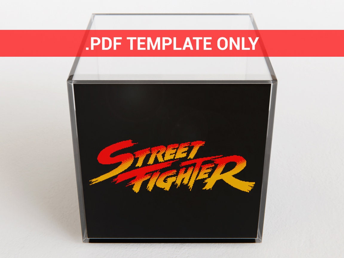 Diorama Cube PDF Template Street Fighter ryu Verse Ken Arcade - Etsy