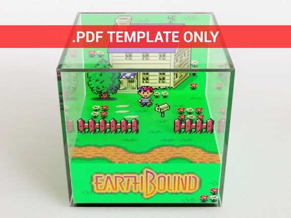 Diorama Cube PDF Template Earthbound ness's House - Etsy