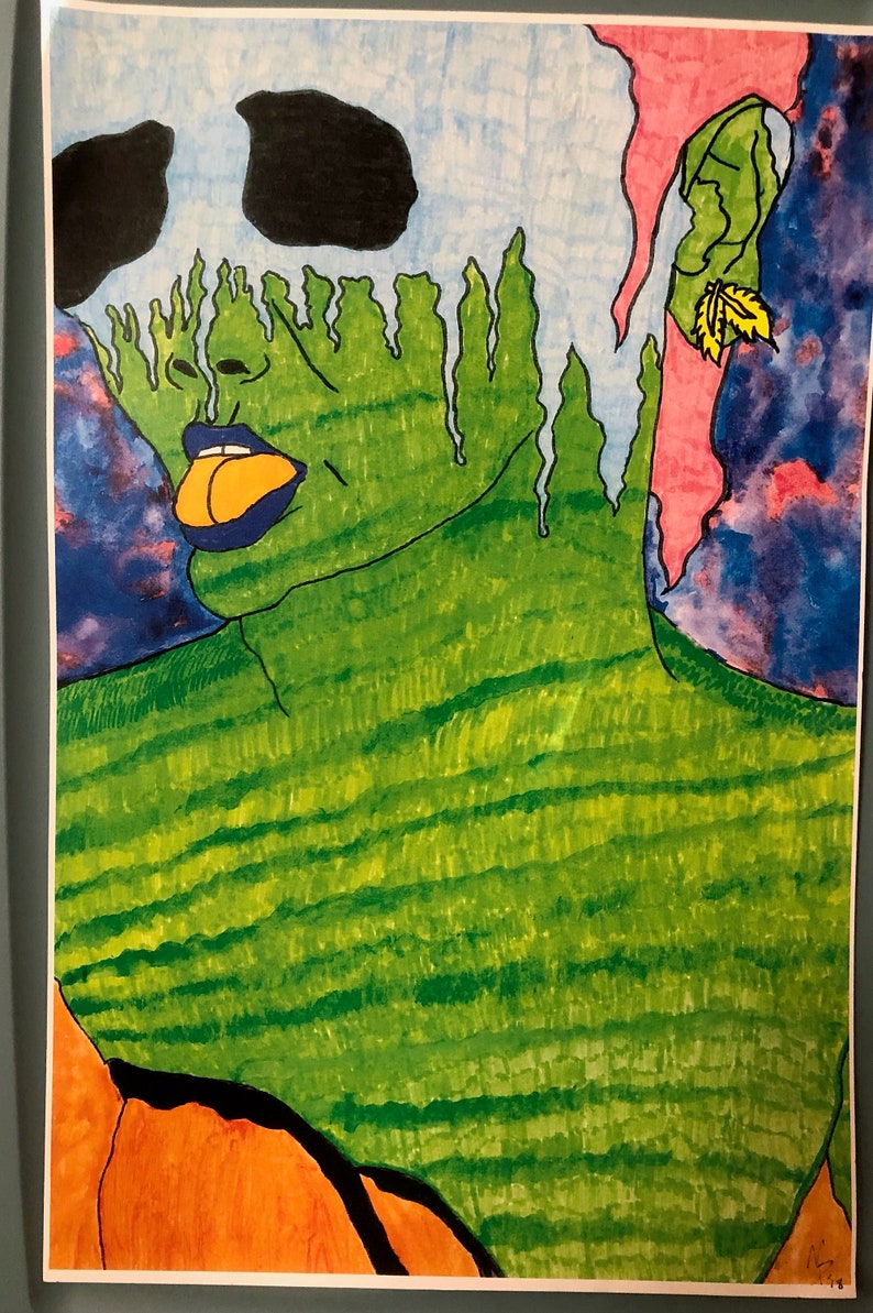 Trippy Girl Psychadelic Wall Art LSD Aesthetic Shroom - Etsy