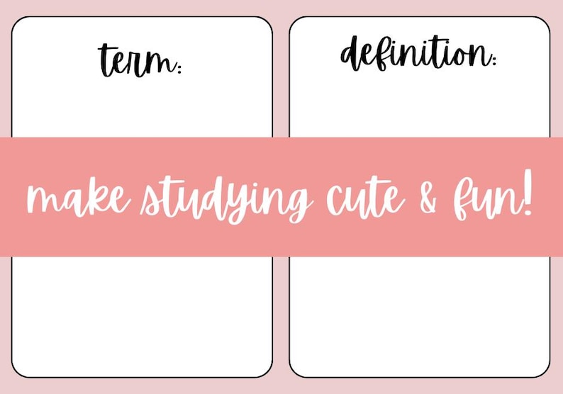 Flashcard Template - Etsy