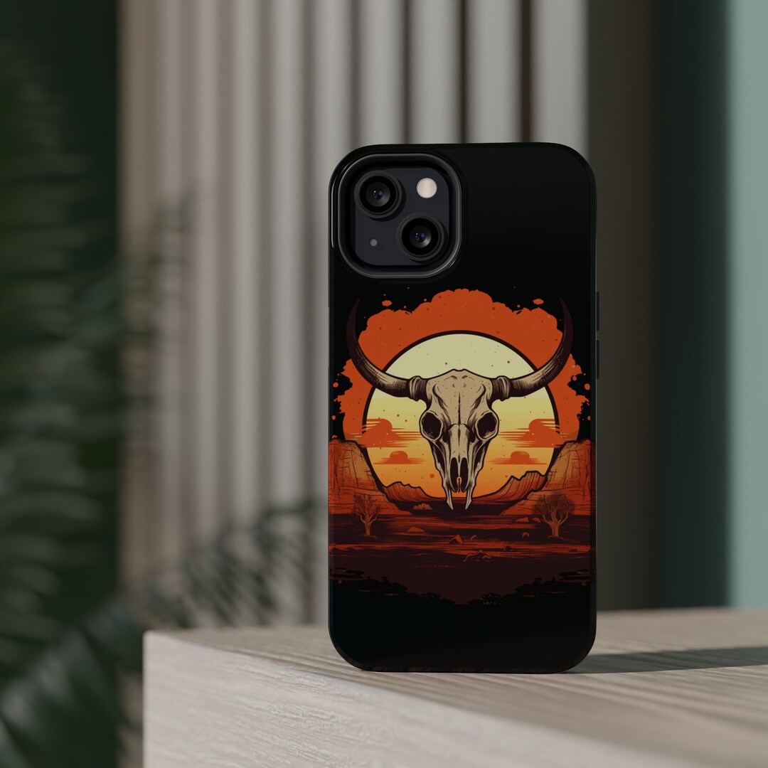 Western Cow Skull Phone Case for iPhone 15 14 13 12 11 Case Cute ...