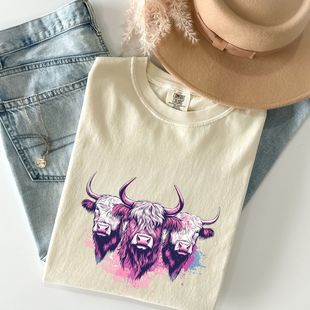 Highland Cow Shirt, Western Graphic Tee, Cow Tshirt, Cute Cow Hoodie ...