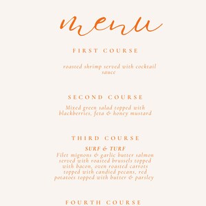 CITRUS THEMED MENU Template, Dinner Party, 100% Editable, Printable ...