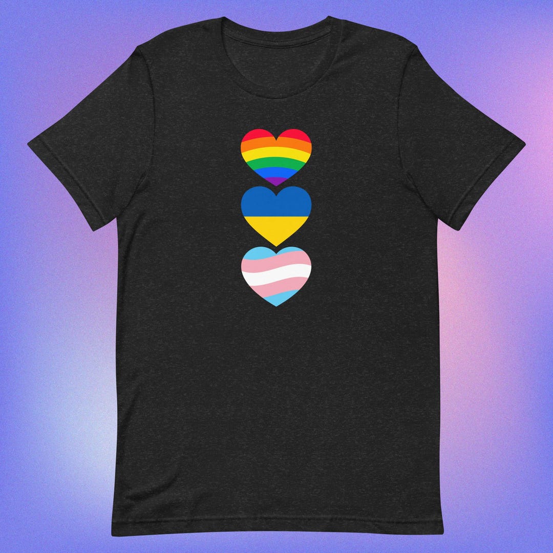 LGBTQ, Ukraine, Trans Pride Heart Flags - Unisex T-shirt - Etsy