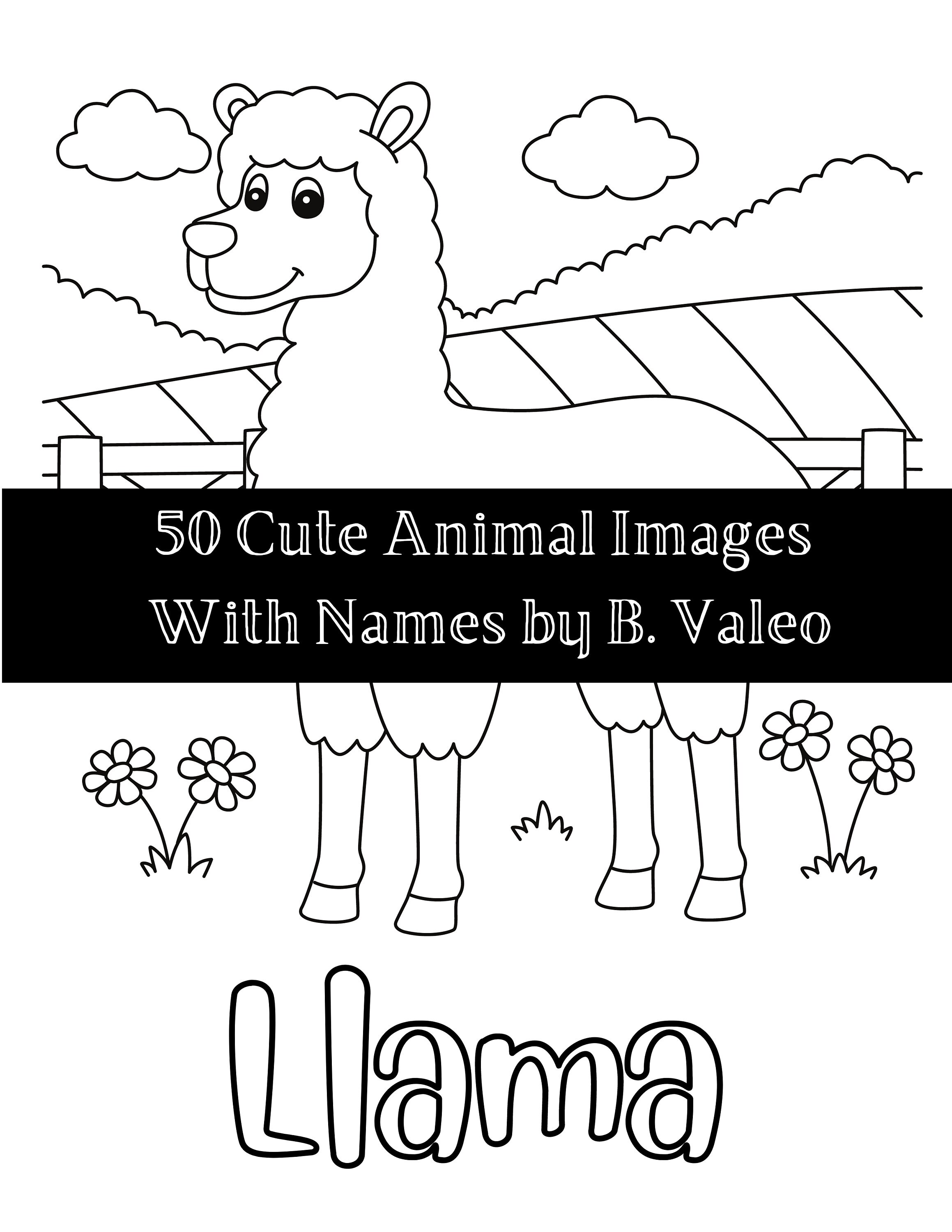 50 Pages Animal Coloring Book for Kids Digital Printable Download ...