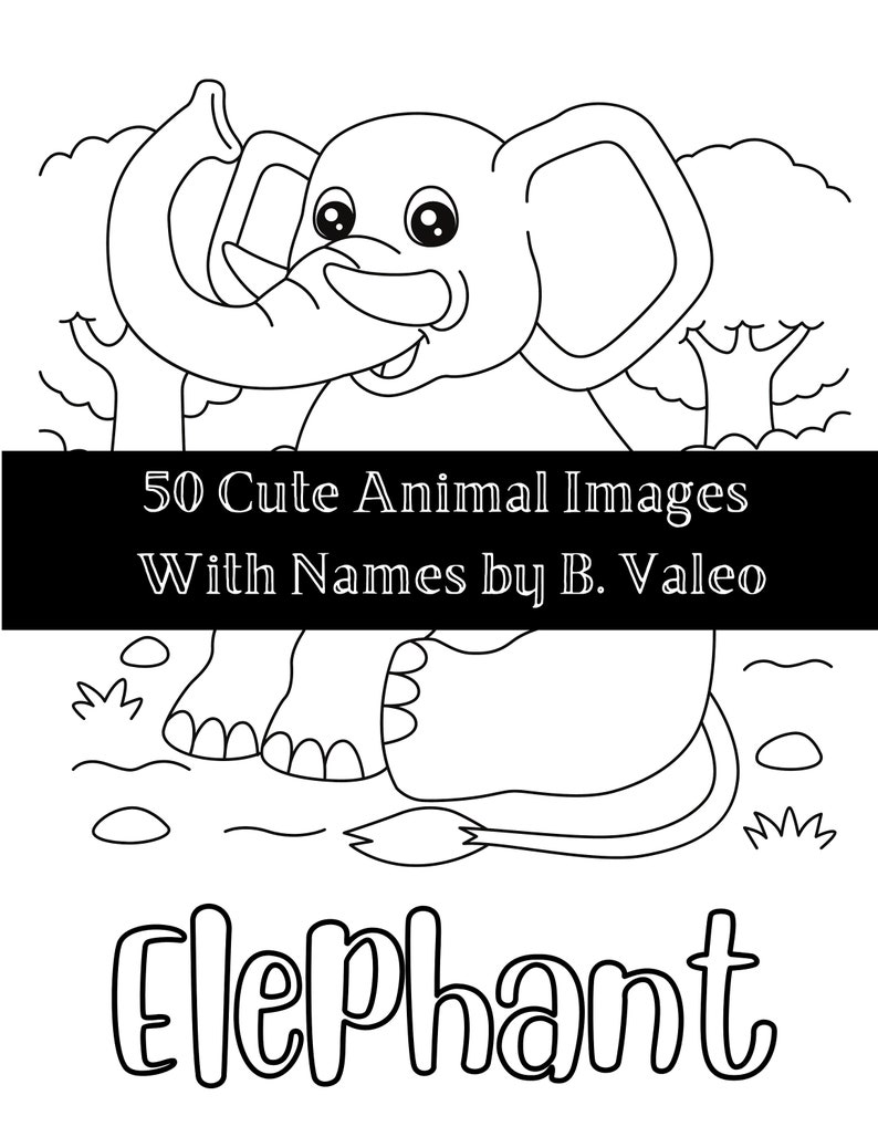 50 Pages Animal Coloring Book for Kids Digital Printable Download ...