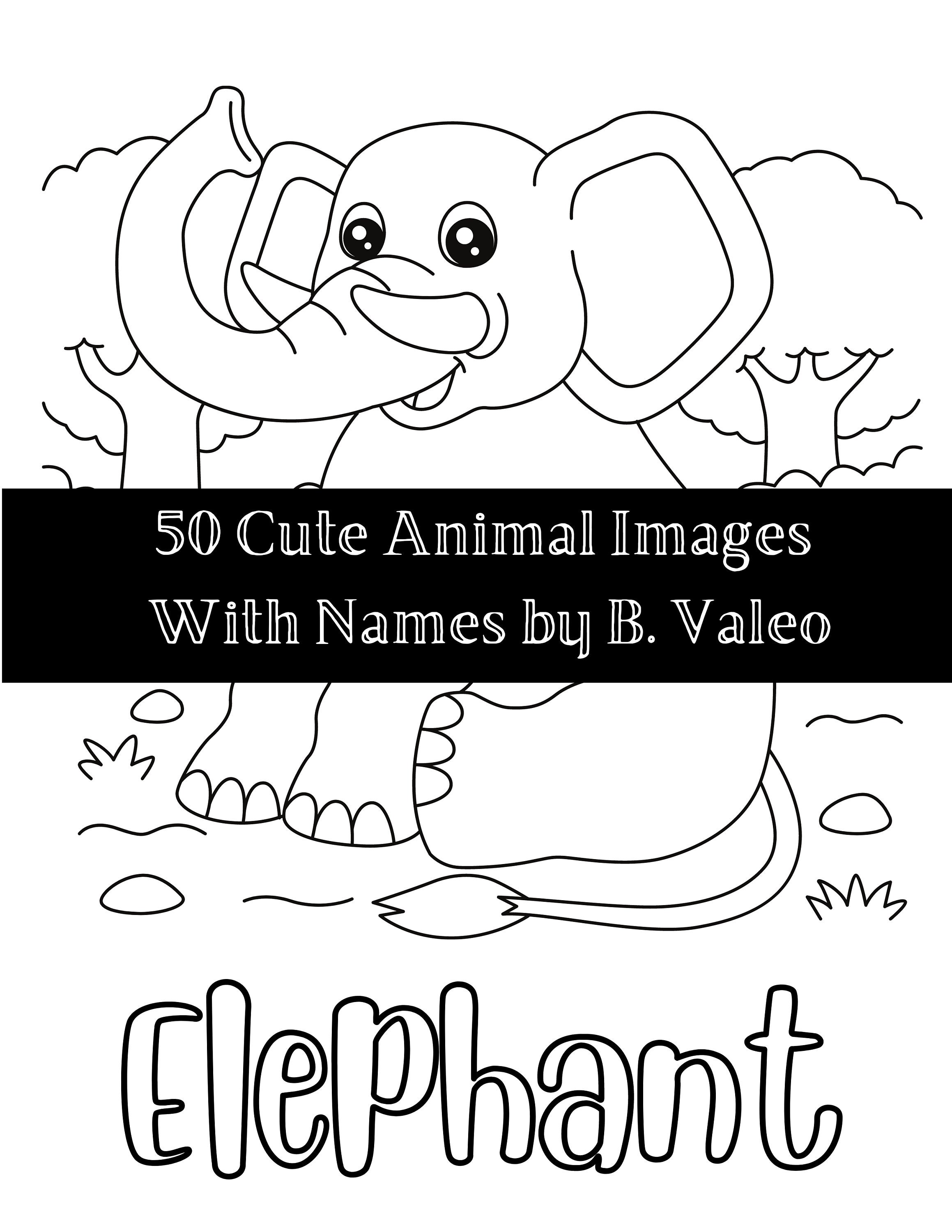 50 Pages Animal Coloring Book for Kids Digital Printable Download ...