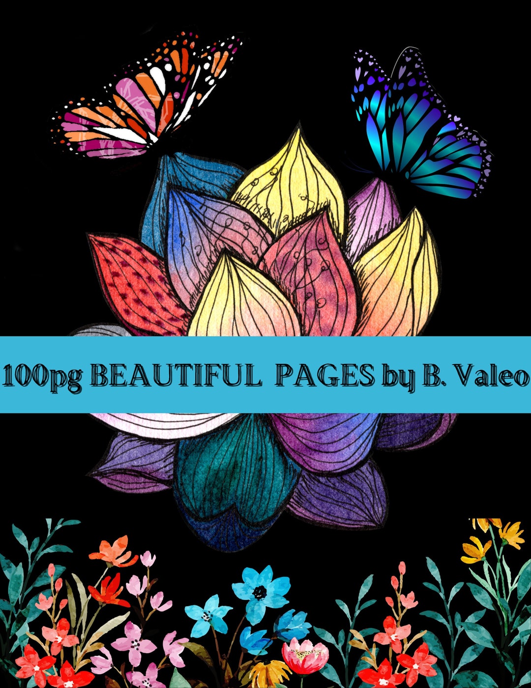 100 Pages Beautiful Designs Adult Coloring Pages Digital Printable Art ...