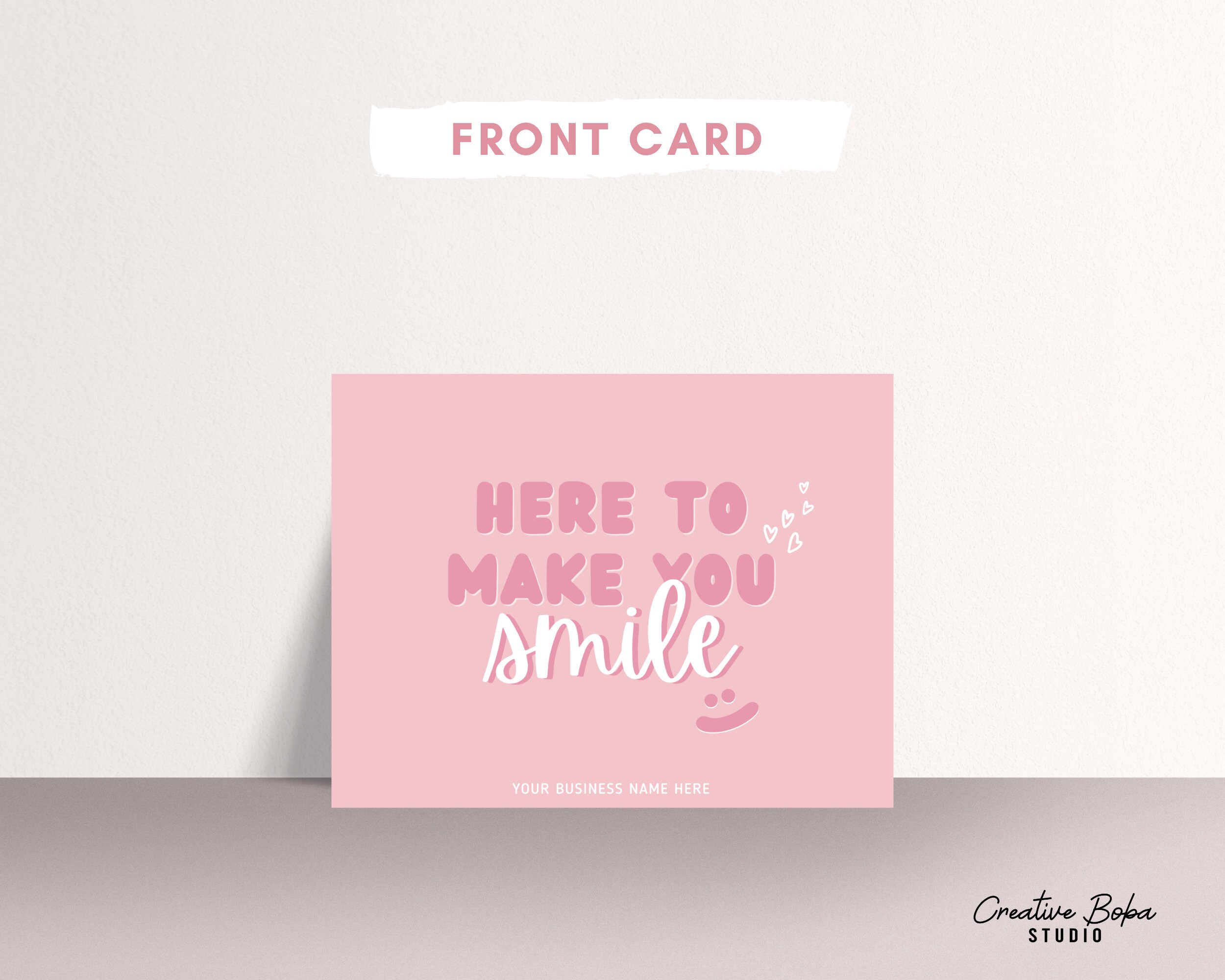 Editable Thank You Card Template Canva Here to Make You Smile, Business ... Editable Thank You Card Template Canva Here to Make You Smile, Business ...