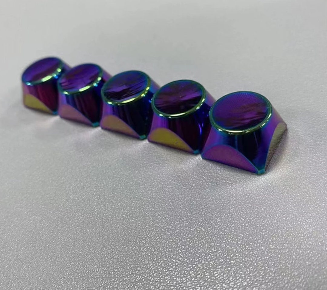 Handmade Rainbow Metal Keycap Set Keycap Puller Mirror Surface - Etsy