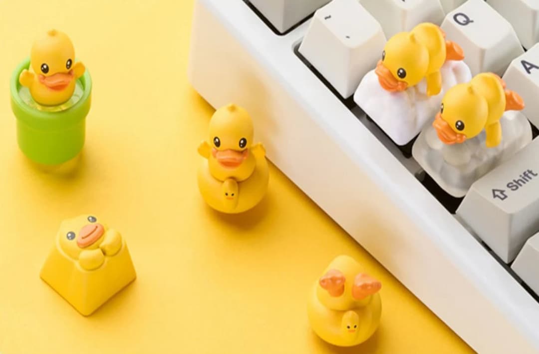 Lovely Rubber Duck Cute Duckey Artisan Keycap MX Key Cap for Mechanical ...