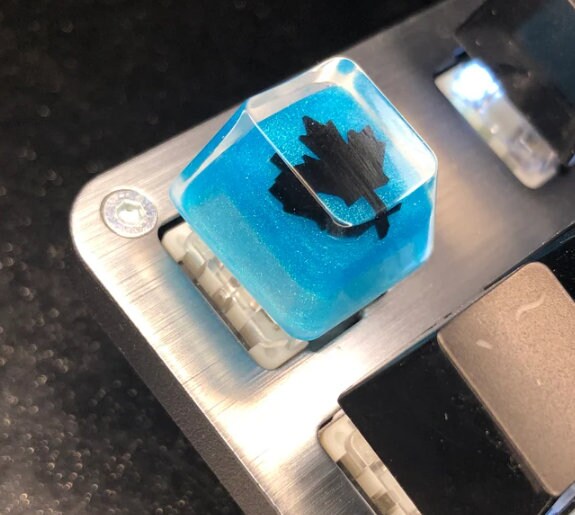 Handmade Ink Ice Black Maple Blink Blue Artisan Keycap OEM Height Key ...