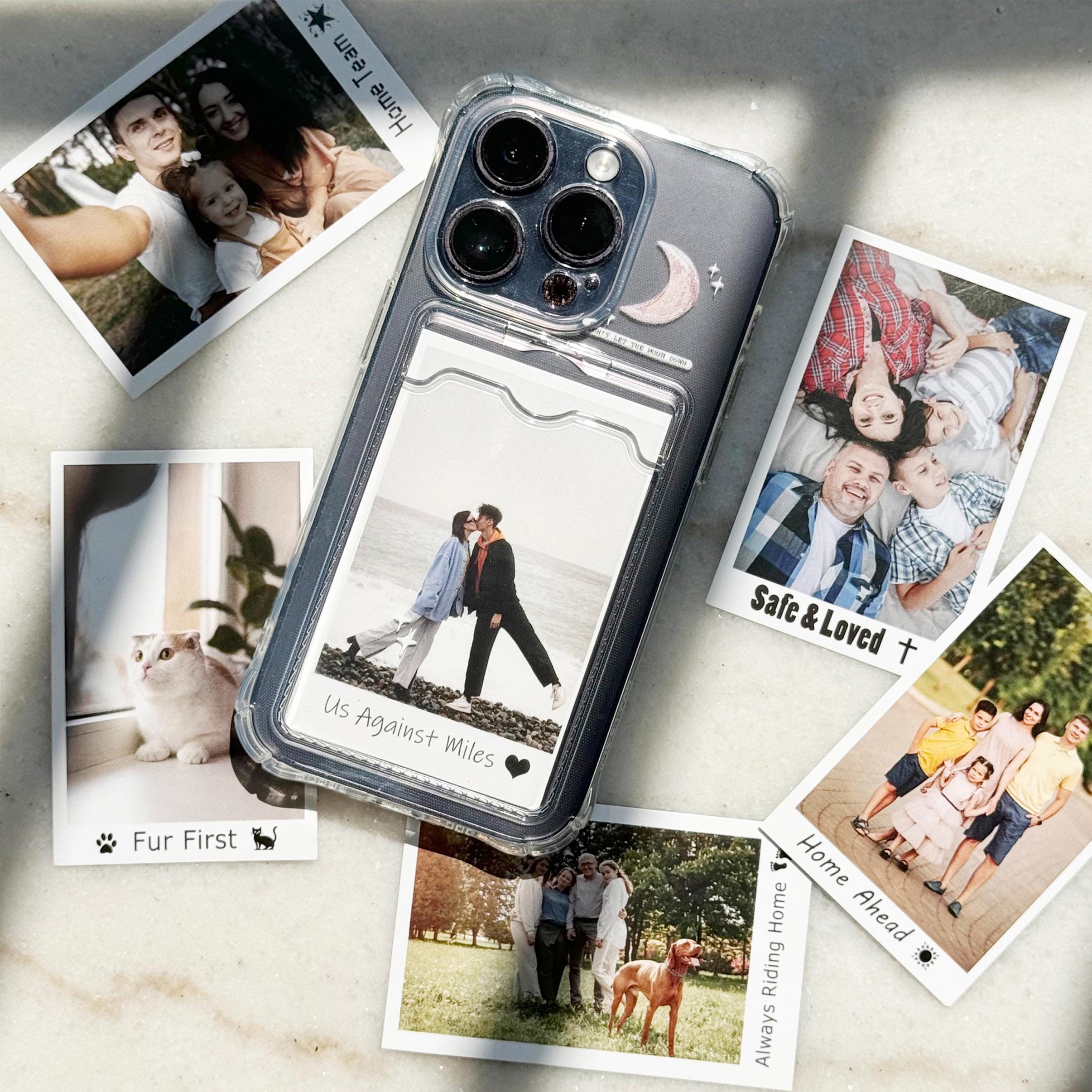 Transparent Moon Phone Case With Card Holder, Photo Holder, Photo Card ...