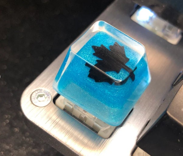Handmade Ink Ice Black Maple Blink Blue Artisan Keycap OEM Height Key ...