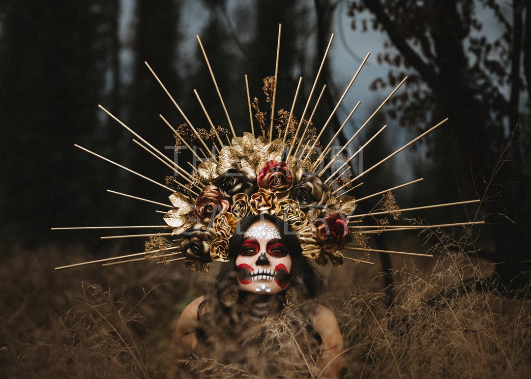 Calavera Woman in Field Art Photo Print Death Art Picture Decor Memento ...