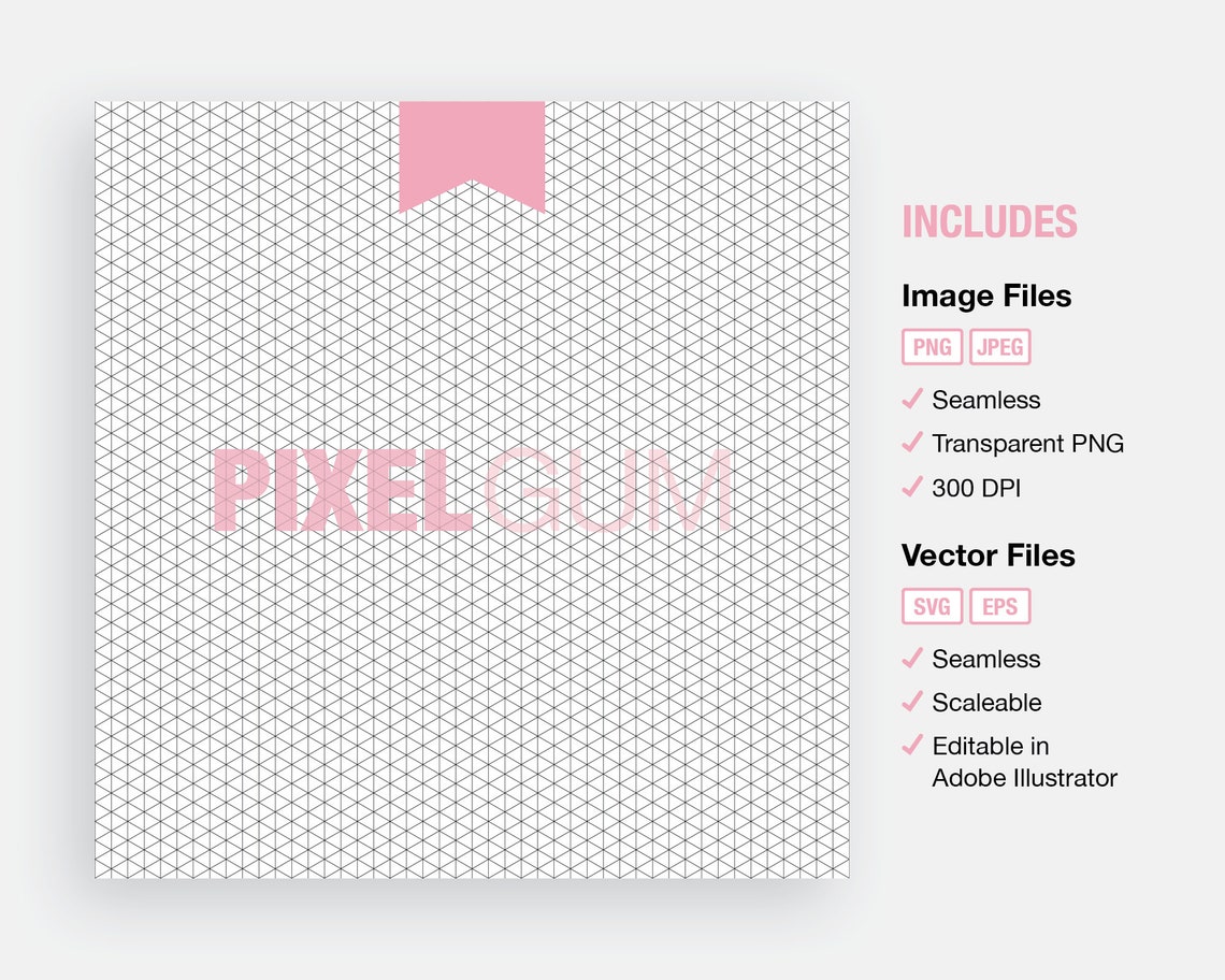 Isometric Grid Pattern Digital File, Geometric Grid SVG, Printable ...