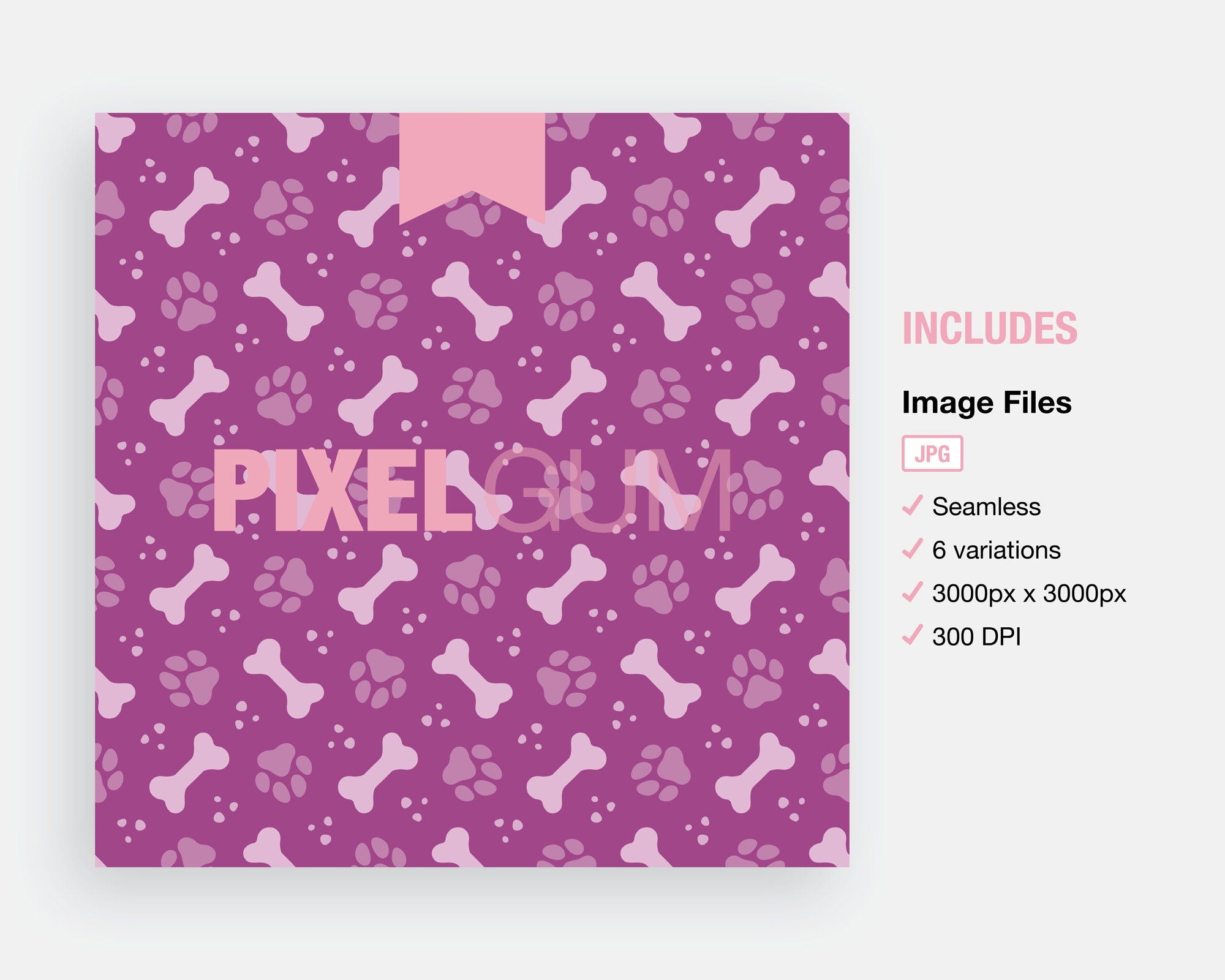 Purple Dog Paw Print Digital Paper Pack (JPEG) - Etsy