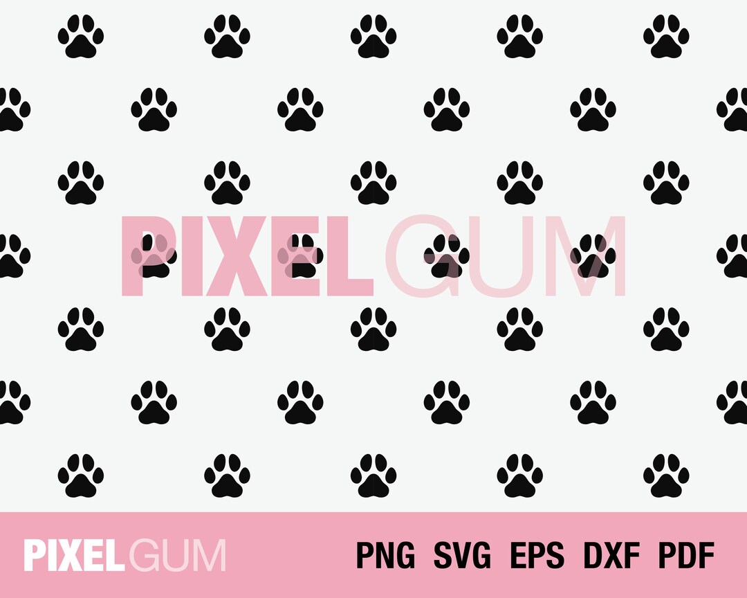 Seamless Cat & Dog Paw Print Pattern SVG, Dog Paw Pattern, Paws Digital ...