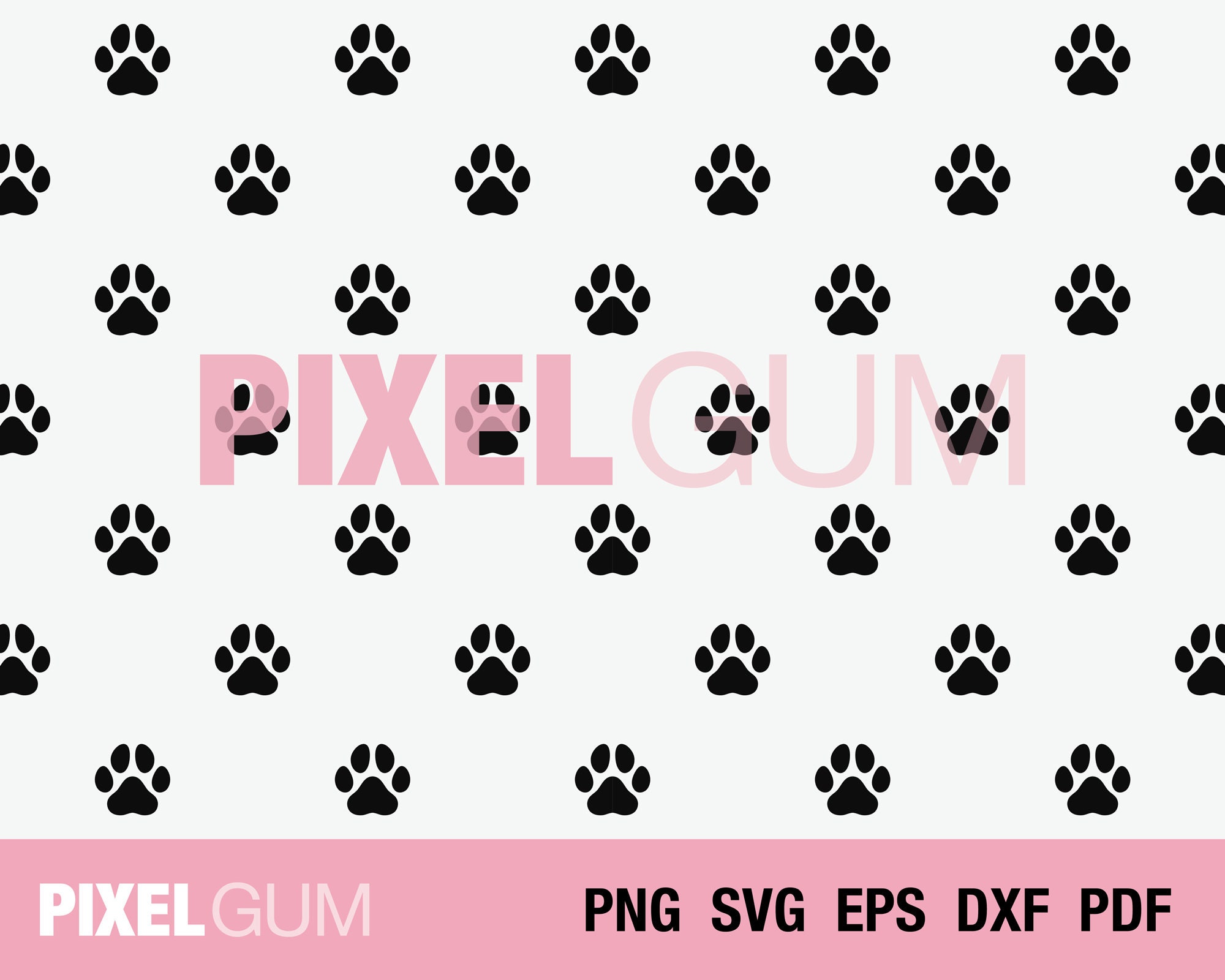 Seamless Cat & Dog Paw Print Pattern SVG, Dog Paw Pattern, Paws Digital ...