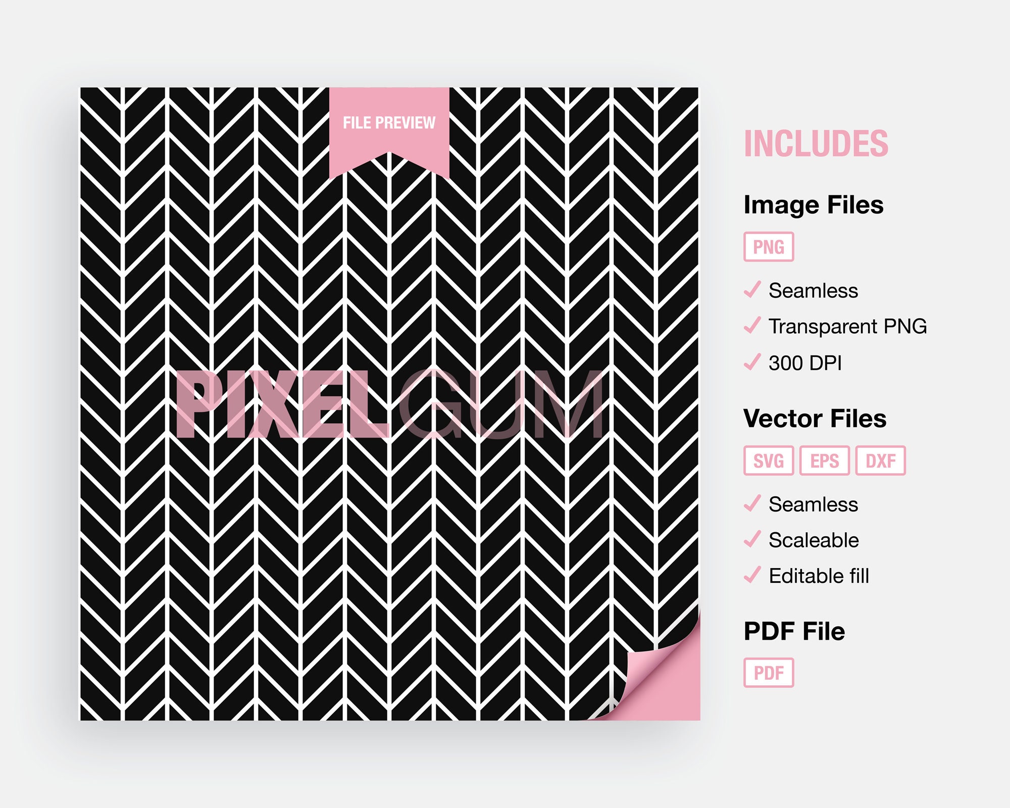 Seamless Herringbone Pattern SVG, Black & White Herringbone PNG ...