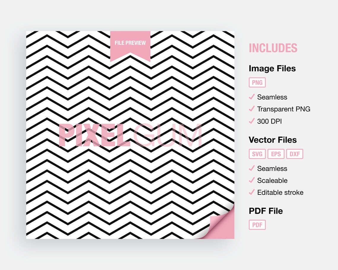 Seamless Black & White Zig Zag Line SVG Pattern, Zig Zag PNG Background ...