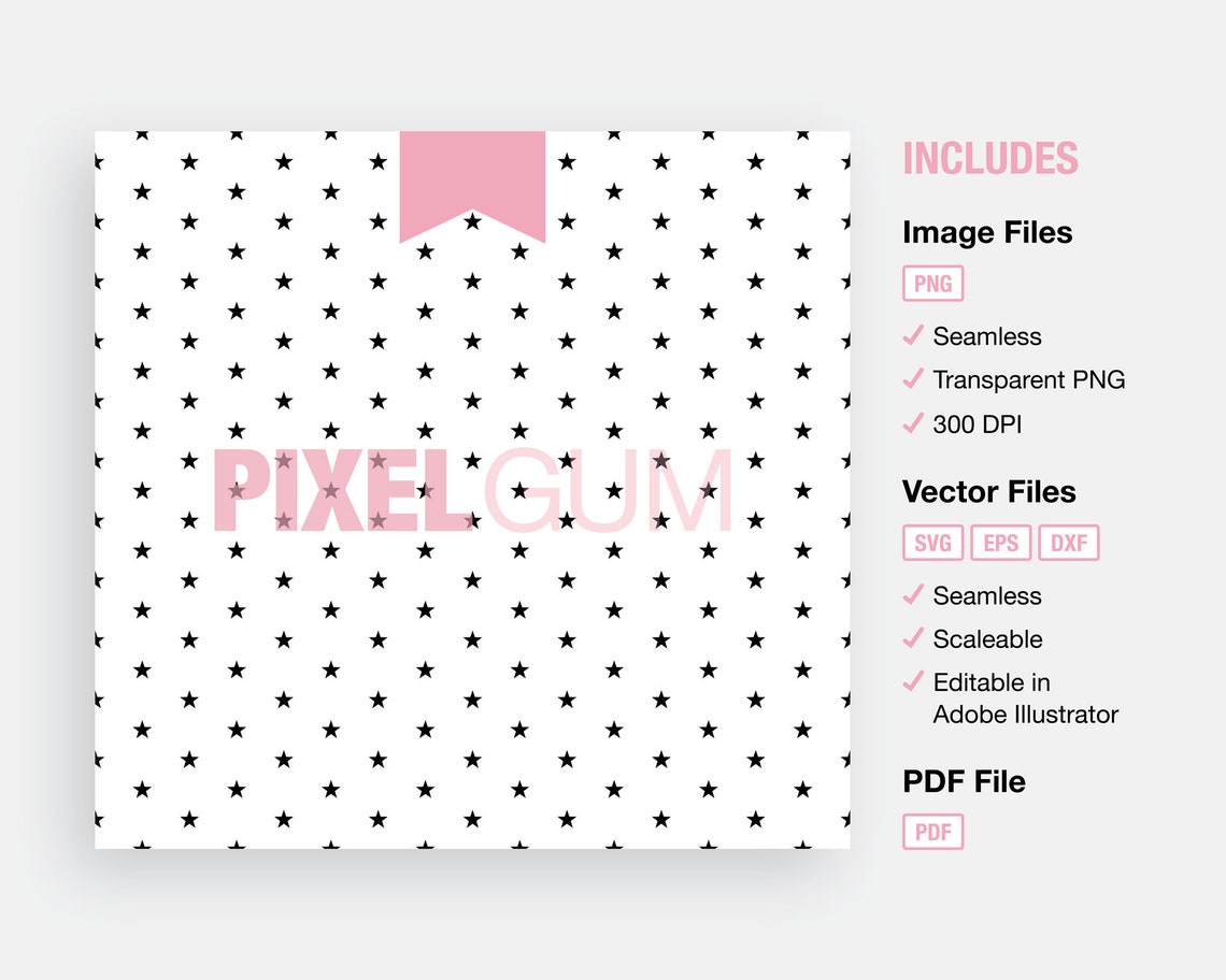 Seamless Star Pattern Svg, Editable Star Pattern Eps, Star Background ...