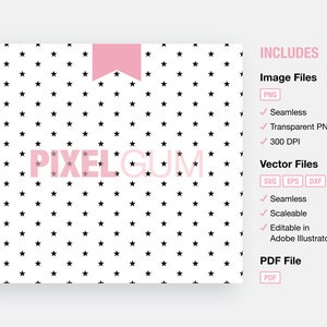 Seamless Star Pattern Svg, Editable Star Pattern Eps, Star Background ...
