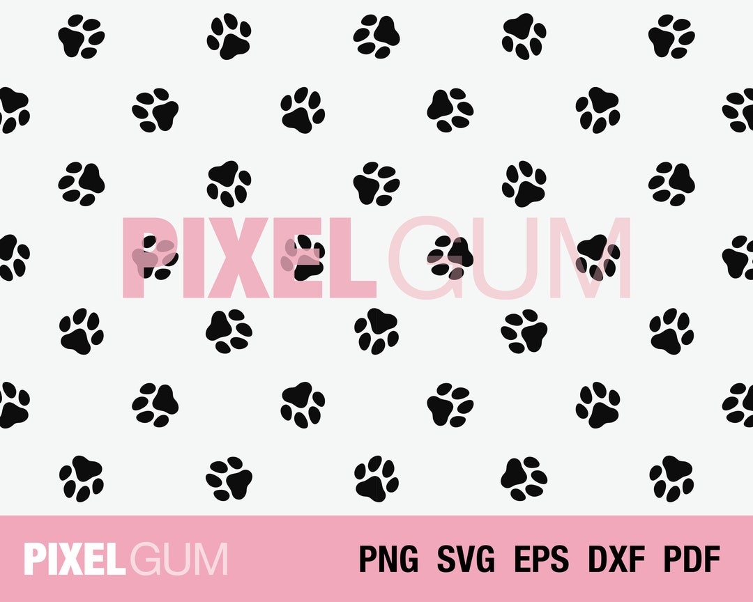 Seamless Dog Paw Print Pattern SVG, Dog Paw Pattern, Paws Digital Paper ...