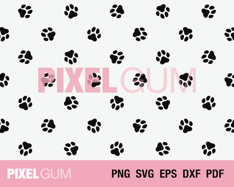 Seamless Dog Paw Print Pattern SVG, Dog Paw Pattern, Paws Digital Paper ...