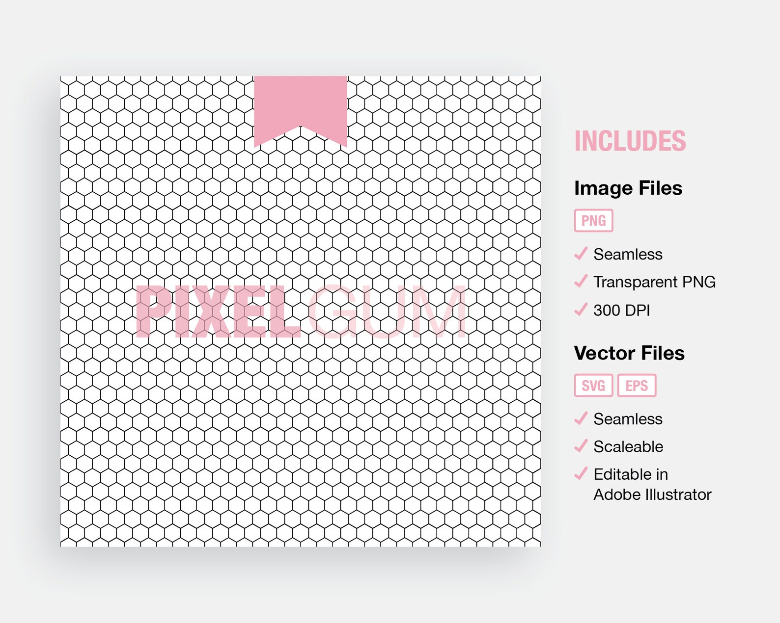 Seamless Hexagon Pattern SVG Hexagon Grid Pattern Honeycomb - Etsy