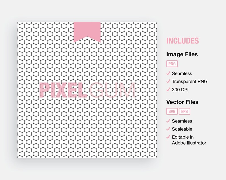 Seamless Hexagon Pattern SVG Hexagon Grid Pattern Honeycomb - Etsy