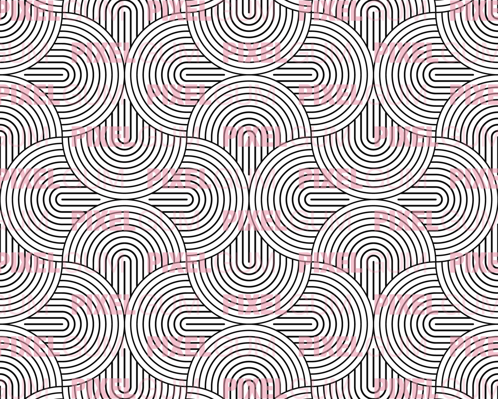 Seamless Geometric Arch Pattern, Circular Pattern, Seamless Line ...