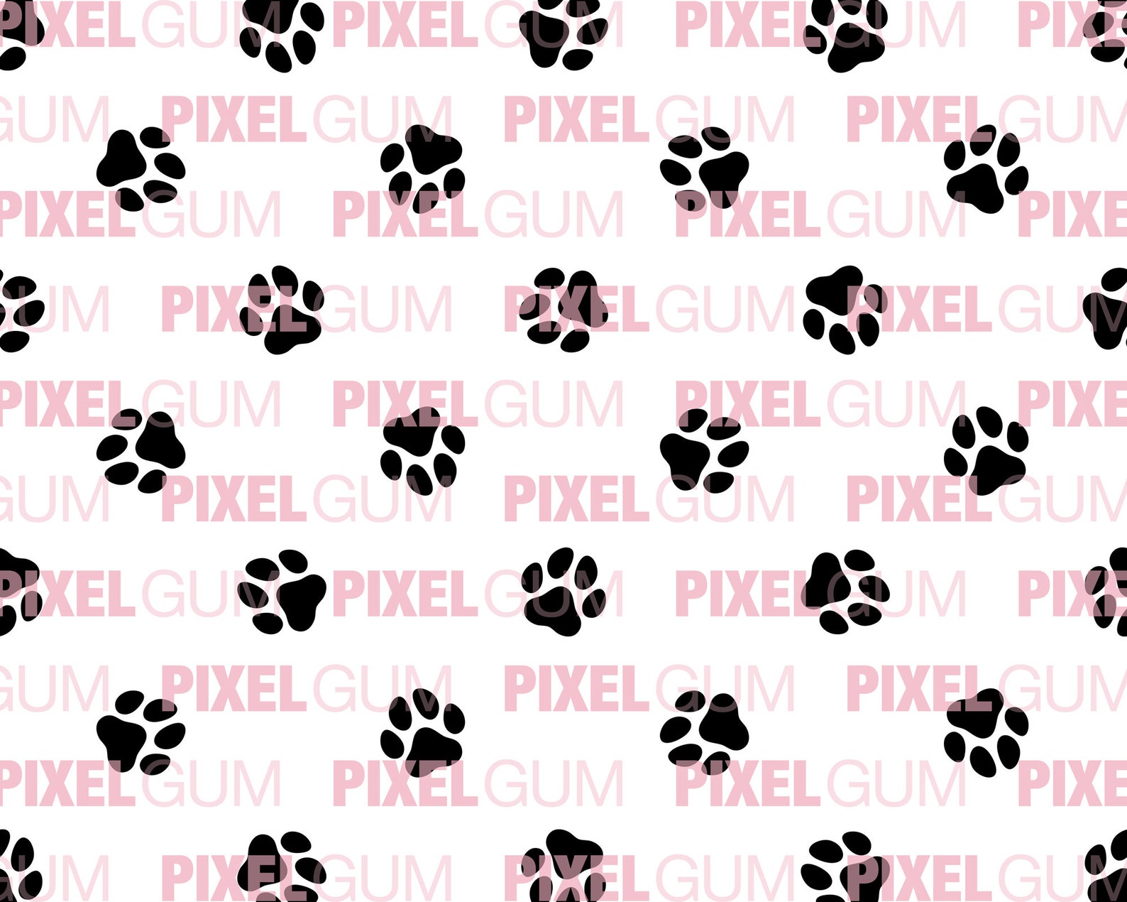 Seamless Dog Paw Print Pattern SVG, Dog Paw Pattern, Paws Digital Paper ...