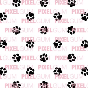 Seamless Dog Paw Print Pattern SVG, Dog Paw Pattern, Paws Digital Paper ...