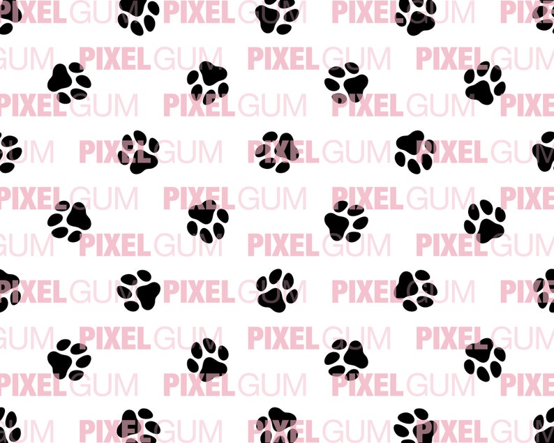 Seamless Dog Paw Print Pattern SVG, Dog Paw Pattern, Paws Digital Paper ...