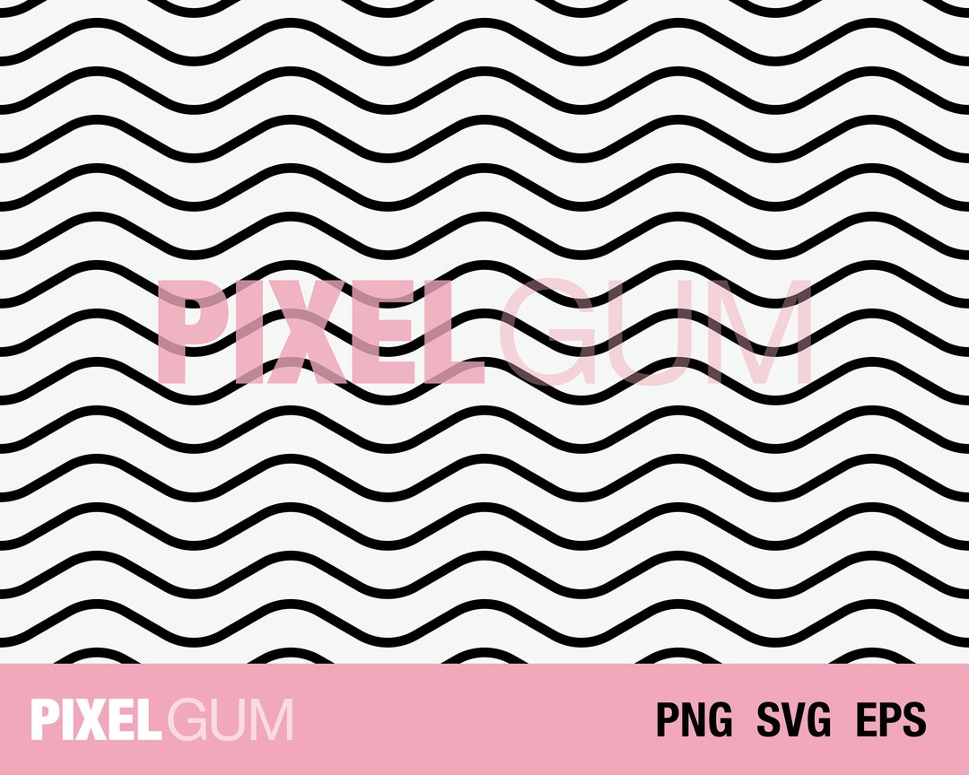 Seamless Wavy Line Pattern SVG, Squiggly Lines PNG Background, Curvy ...