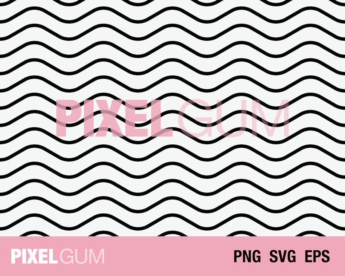 Seamless Wavy Line Pattern SVG, Squiggly Lines PNG Background, Curvy ...