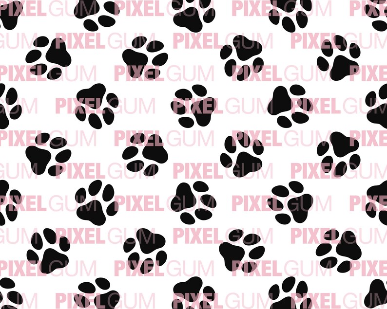 Seamless Dog Paw Print Pattern SVG, Dog Paw Pattern, Paws Digital Paper ...