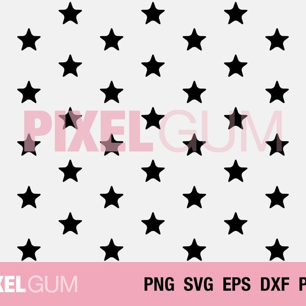 Seamless Star Pattern Svg, Editable Star Pattern Eps, Star Background ...