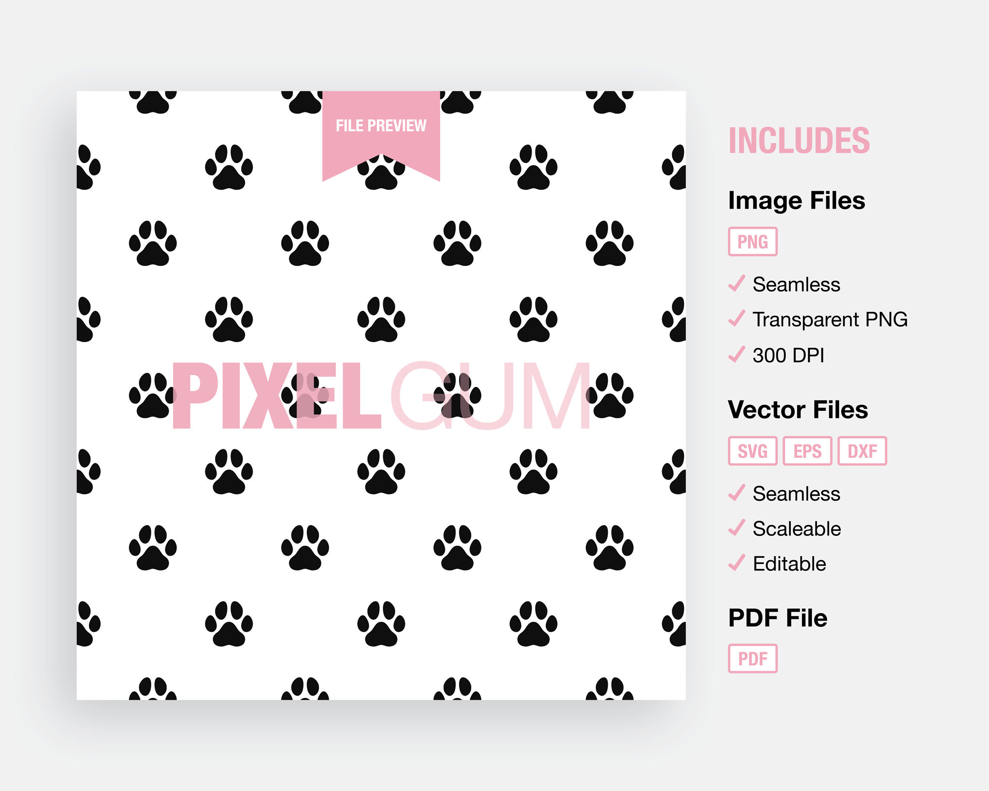 Seamless Cat & Dog Paw Print Pattern SVG, Dog Paw Pattern, Paws Digital ...